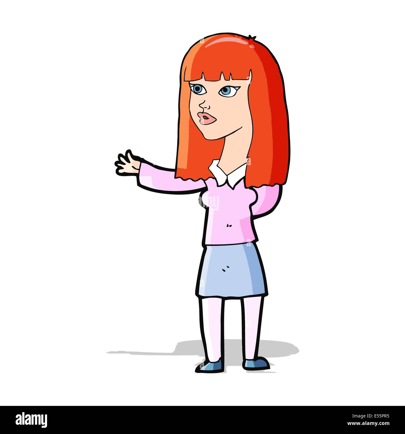 cartoon woman gesturing to show something Stock Vector Image & Art - Alamy