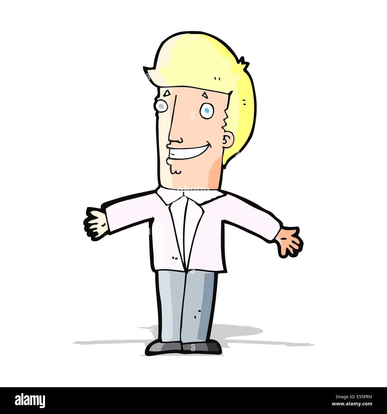 cartoon grinning man with open arms Stock Vector Image & Art - Alamy