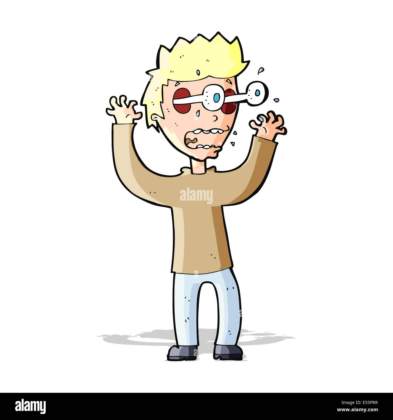 cartoon terrified man Stock Vector Image & Art - Alamy