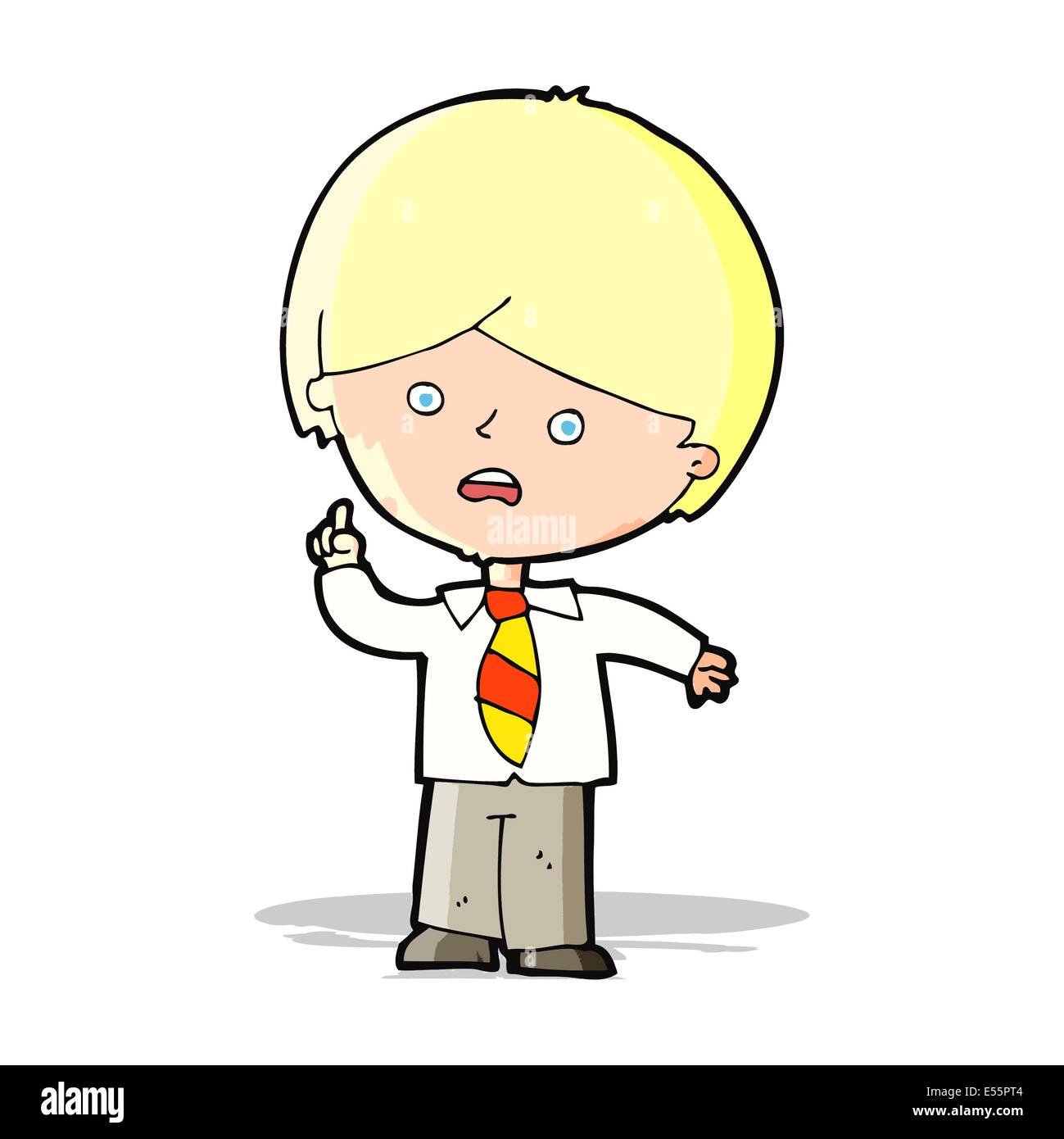 Cartoon school boy raising hand Cut Out Stock Images & Pictures - Alamy