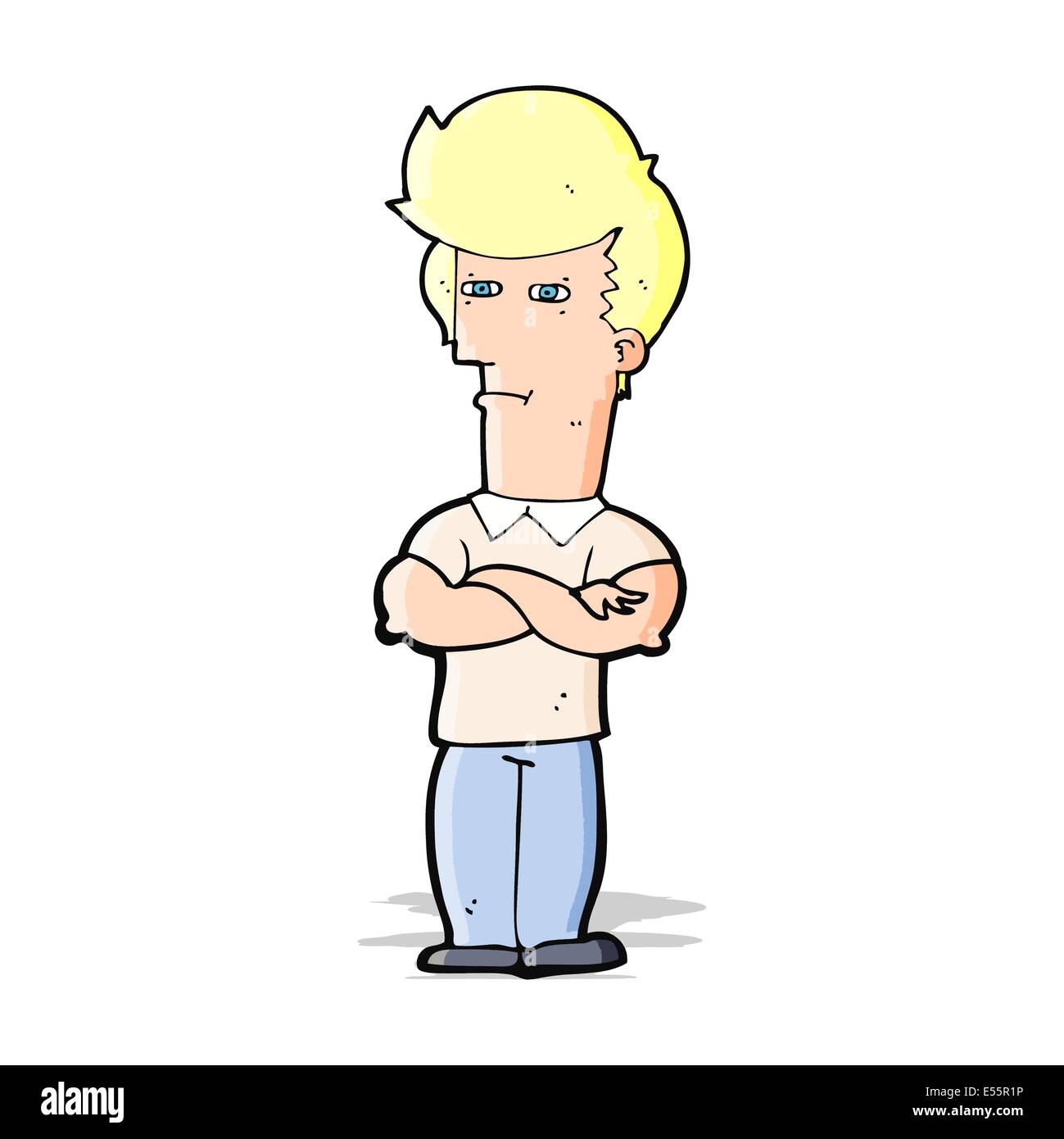 cartoon man with folded arms Stock Vector Image & Art - Alamy