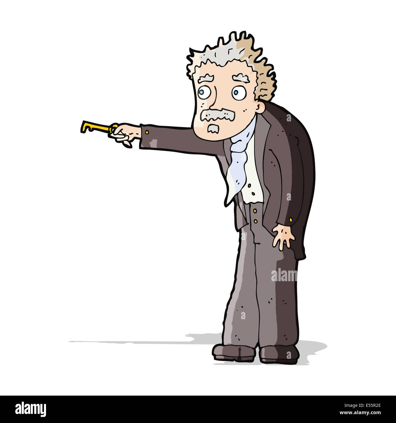 cartoon man trembling with key unlocking Stock Vector Image & Art - Alamy