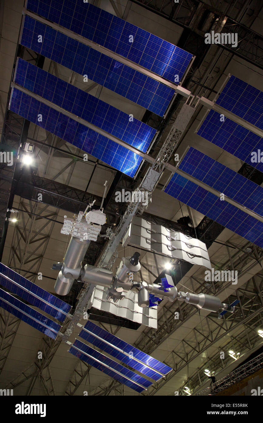 Chiba, Japan. 18th July, 2014. A life-size model of the International ...