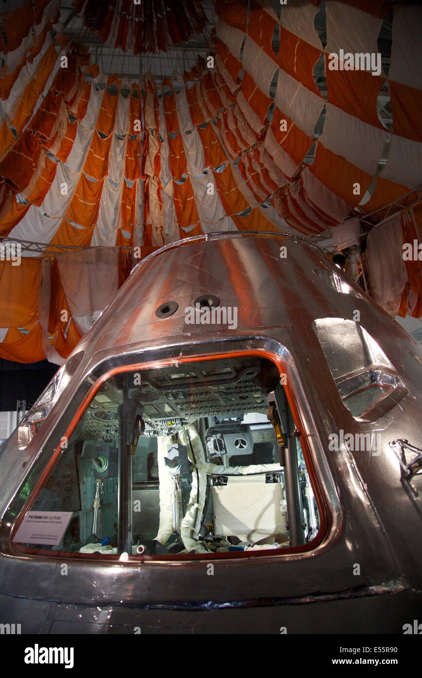 Chiba, Japan. 18th July, 2014. A life-size model of the Apollo 17 ...