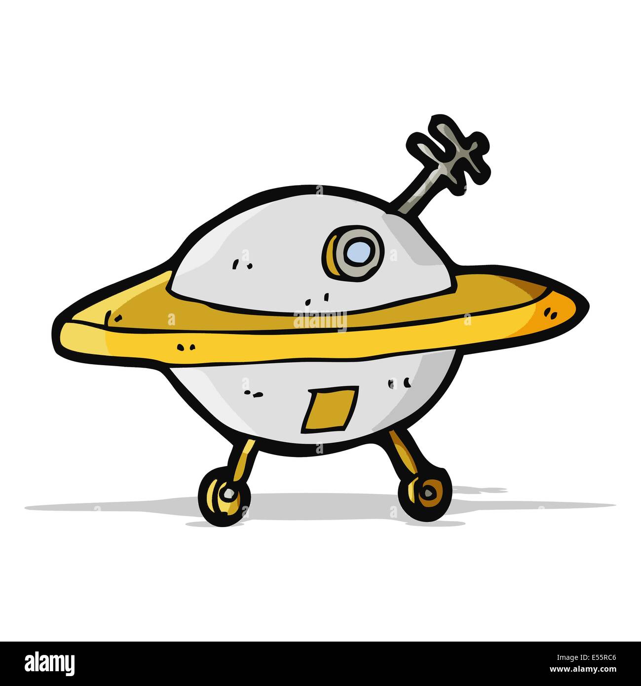cartoon flying saucer Stock Vector Image & Art - Alamy