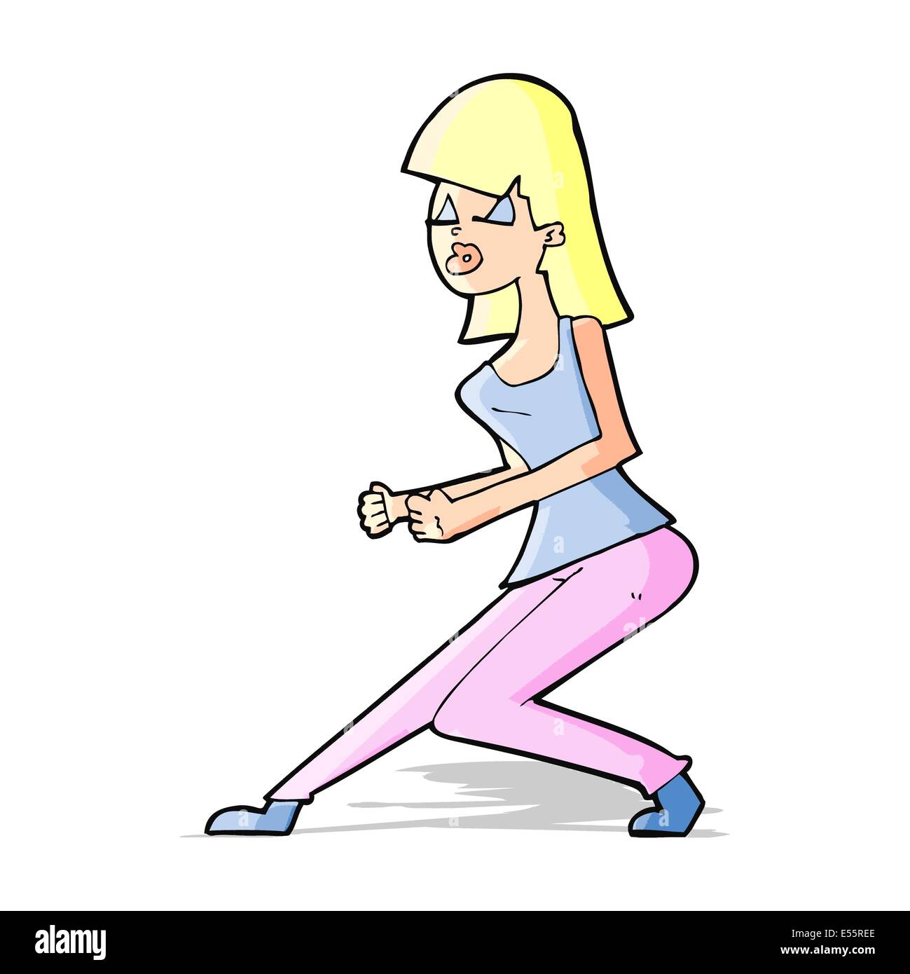 cartoon crazy dancing girl Stock Vector Image & Art - Alamy