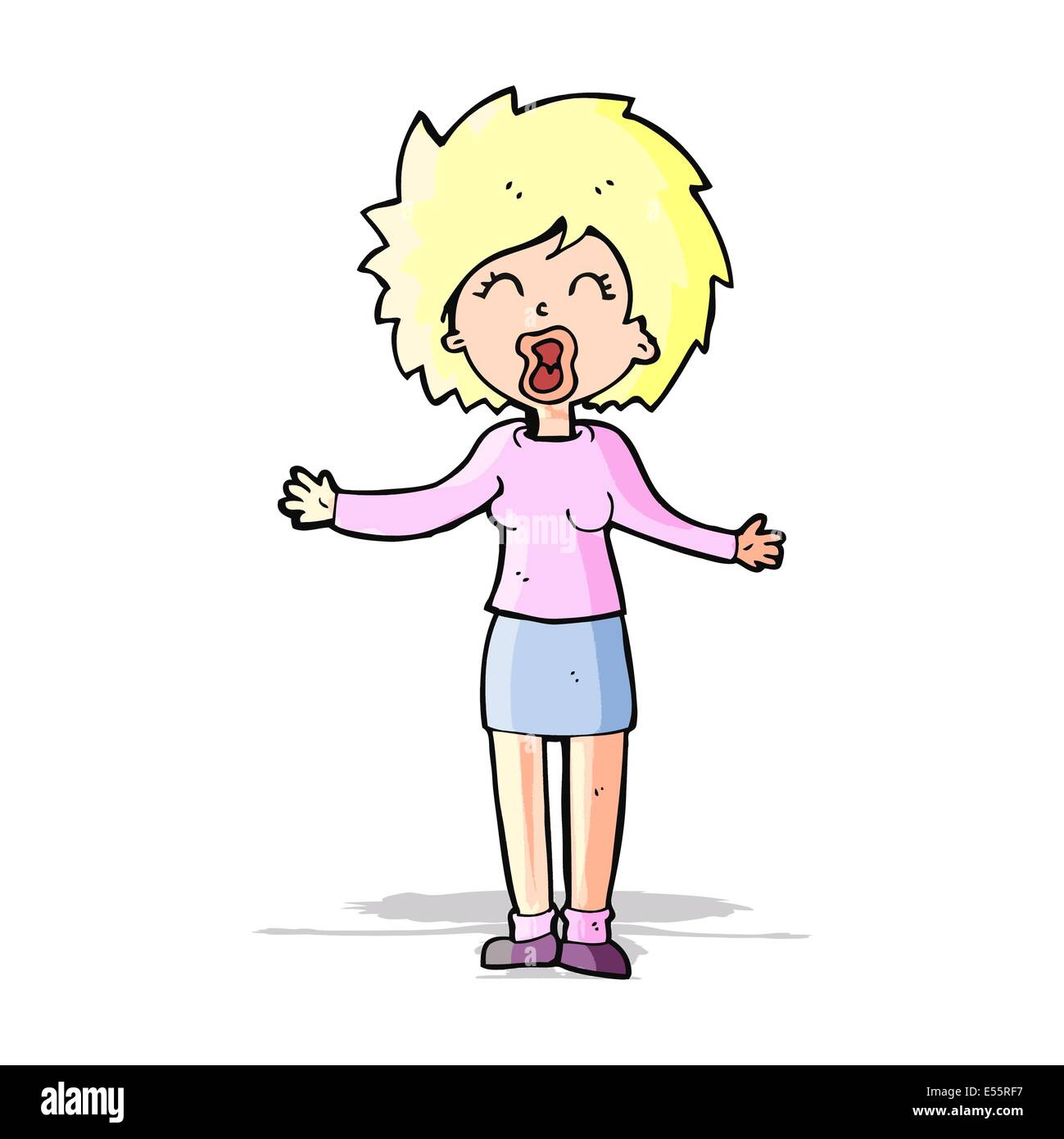 cartoon loud woman Stock Vector Image & Art - Alamy