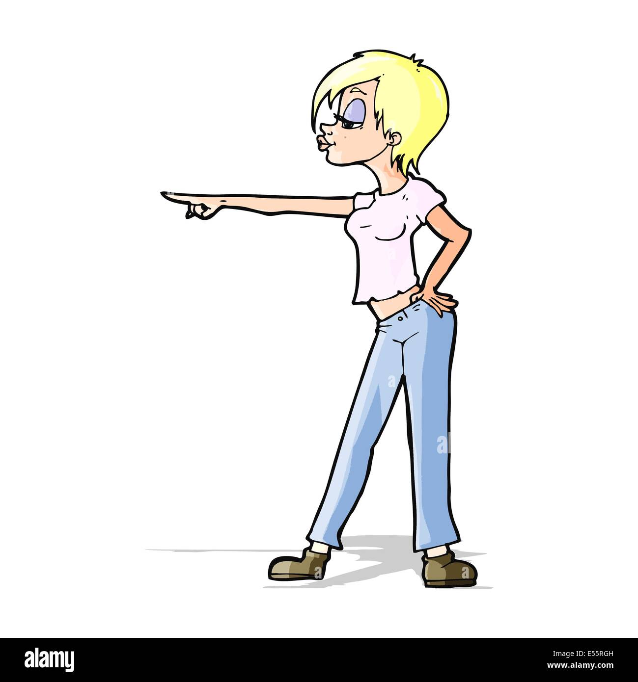 cartoon woman pointing Stock Vector Image & Art - Alamy