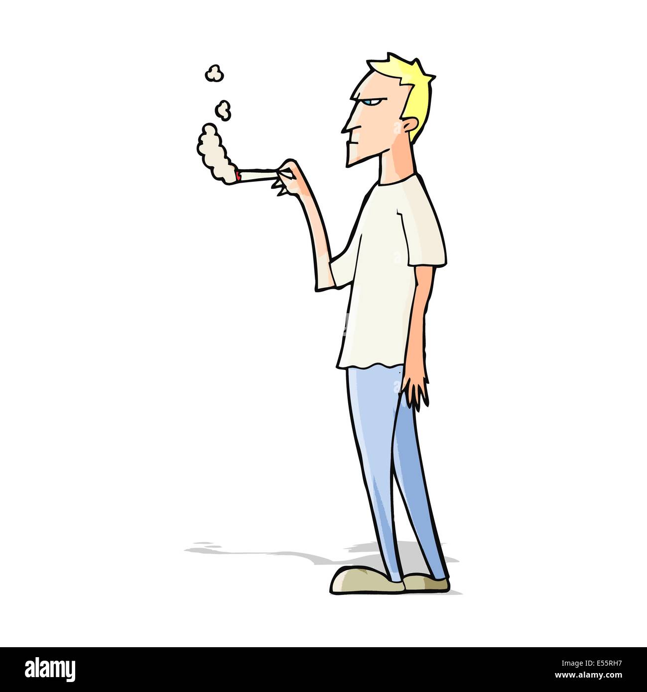 cartoon annoyed smoker Stock Vector Image & Art - Alamy