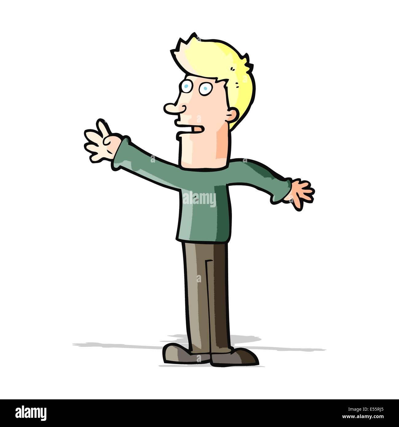 Cartoon man reaching Cut Out Stock Images & Pictures - Alamy