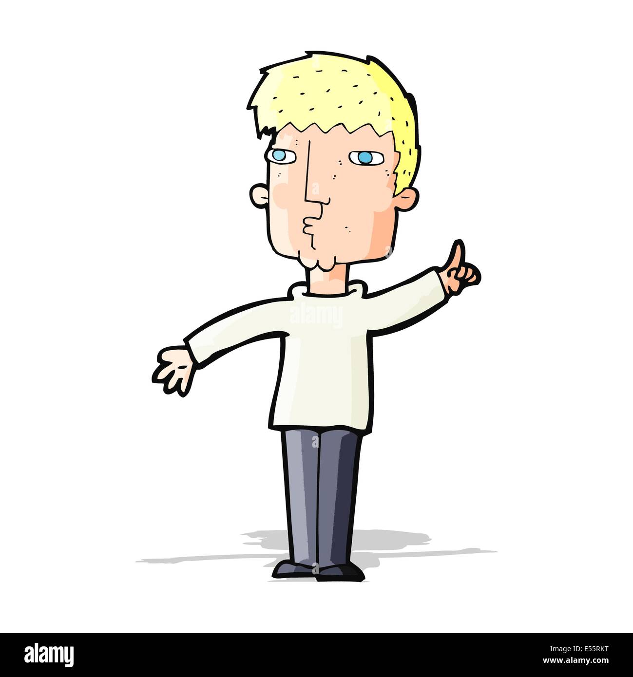 cartoon man raising point Stock Vector Image & Art - Alamy