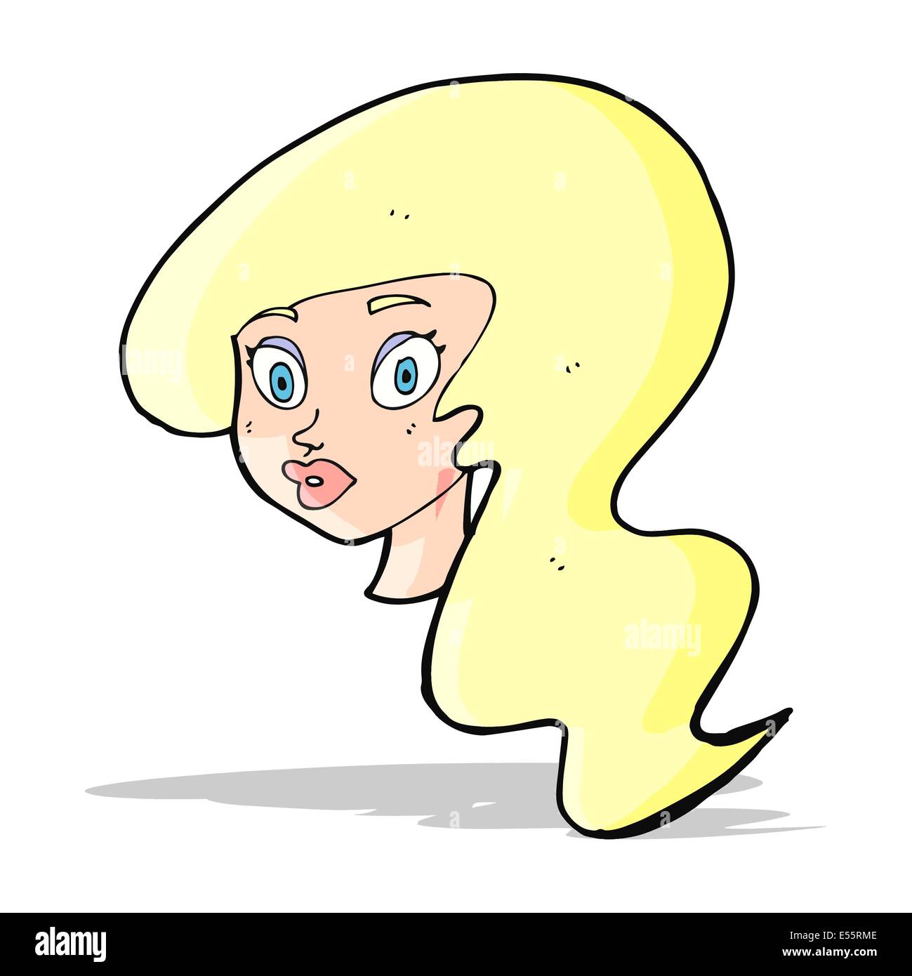 cartoon pretty female face Stock Vector Image & Art - Alamy