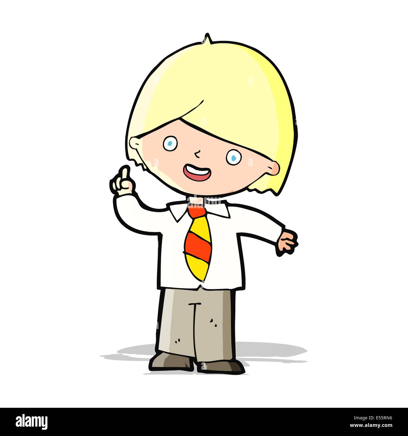 cartoon school boy answering question Stock Vector Image & Art - Alamy