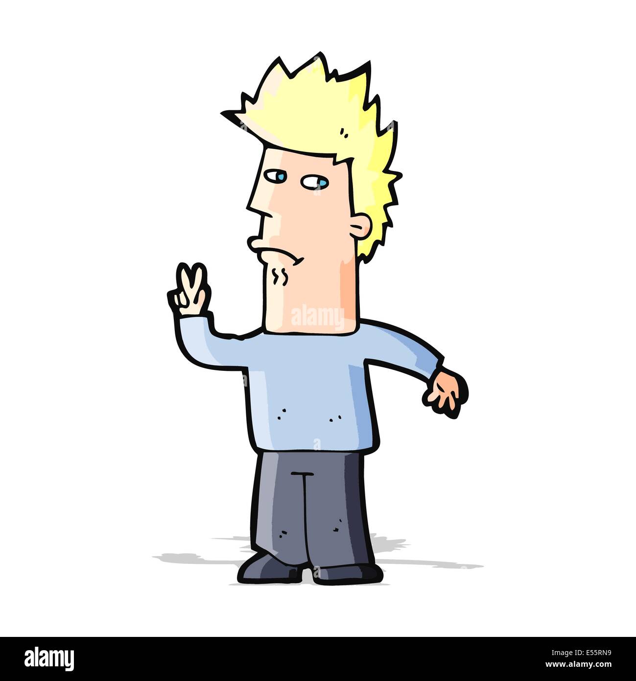 cartoon man giving peace sign Stock Vector Image & Art - Alamy
