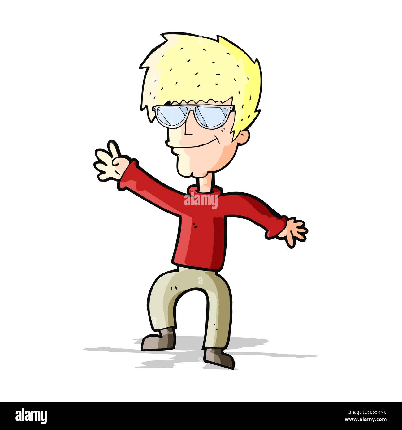 cartoon waving cool guy Stock Vector Image & Art - Alamy