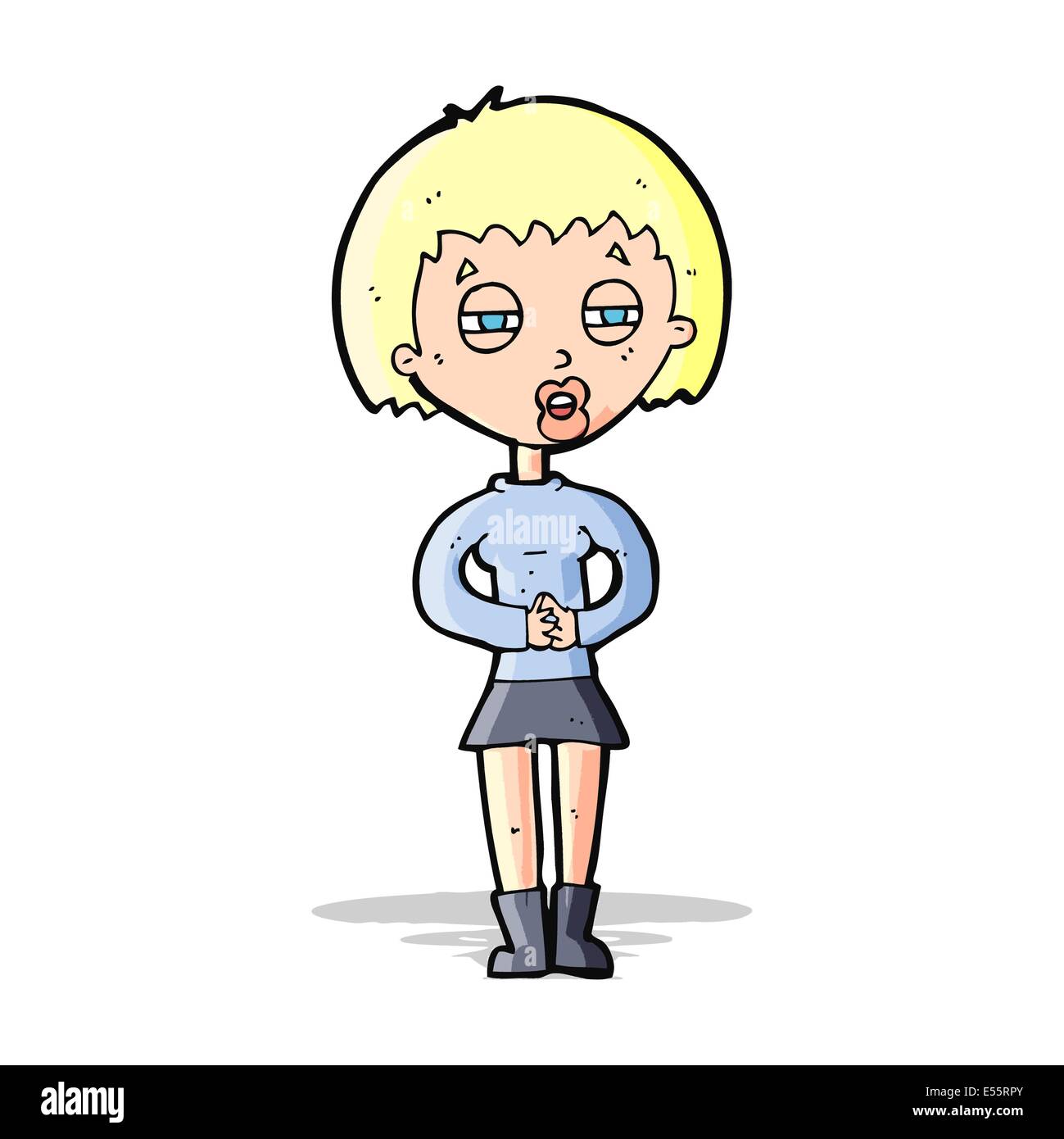 cartoon suspicious girl Stock Vector Image & Art - Alamy