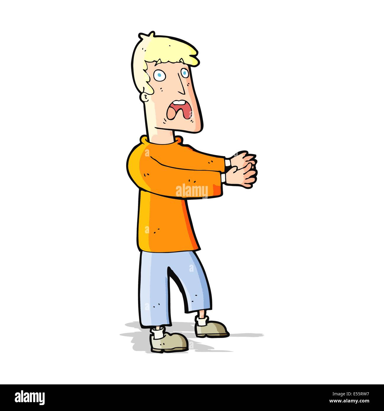 cartoon terrified man Stock Vector Image & Art - Alamy
