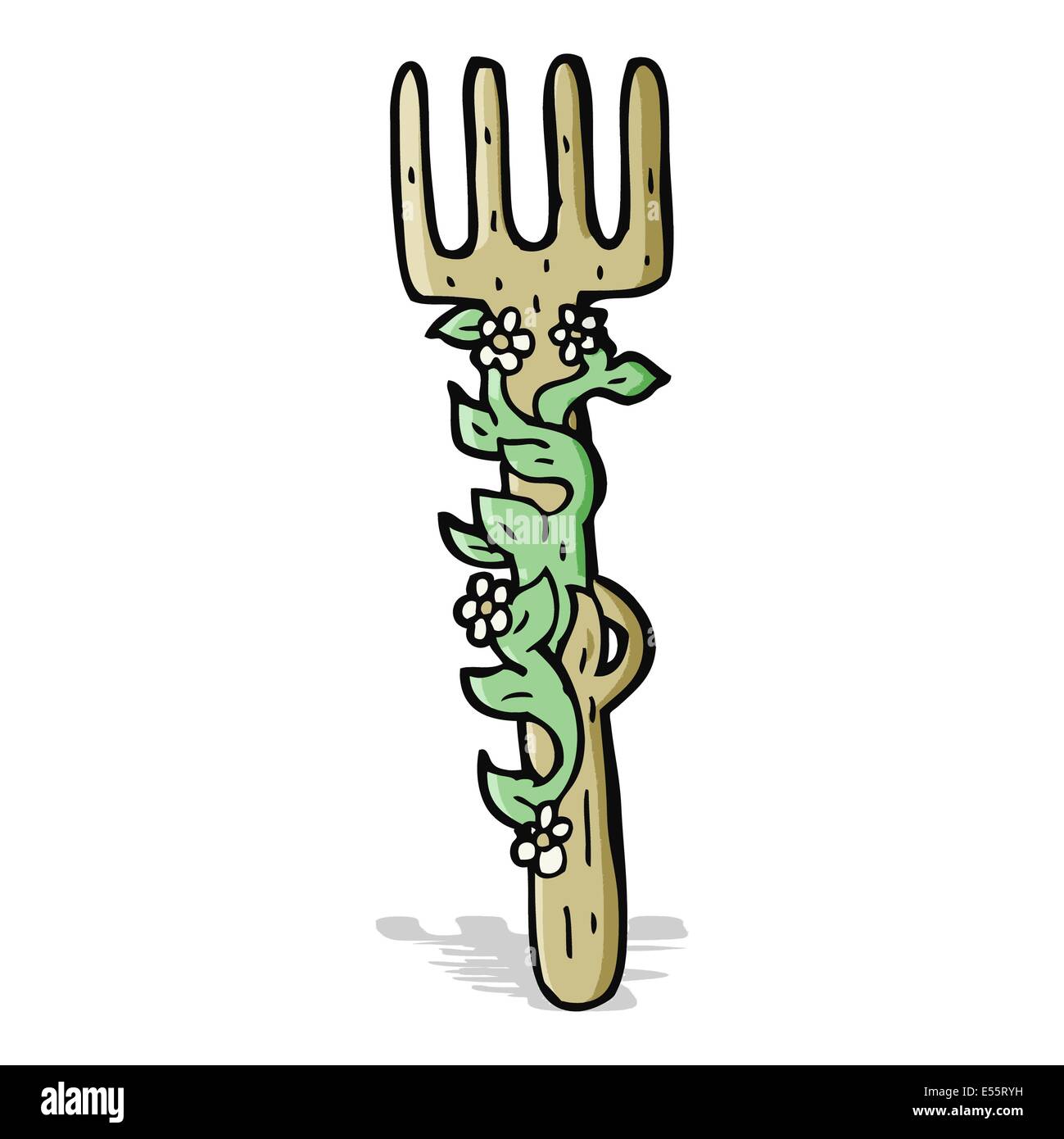 cartoon ornate wooden fork Stock Vector Image & Art - Alamy