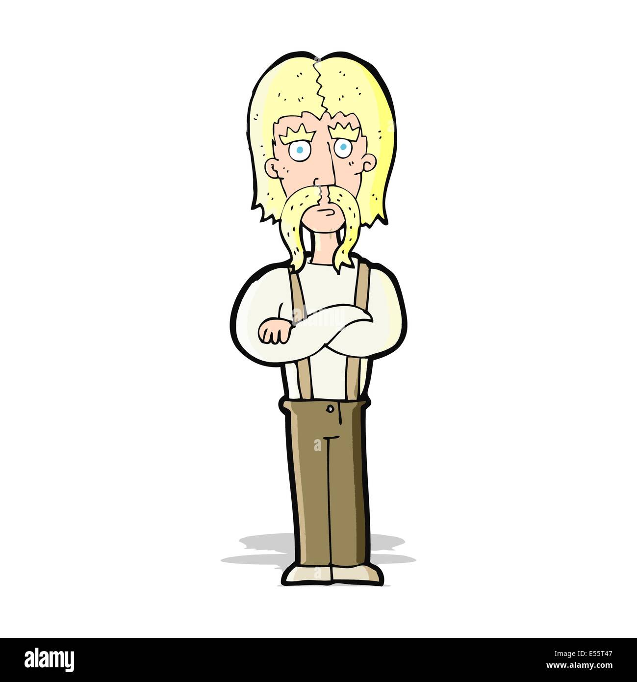 cartoon long mustache man with folded arms Stock Vector Image & Art - Alamy