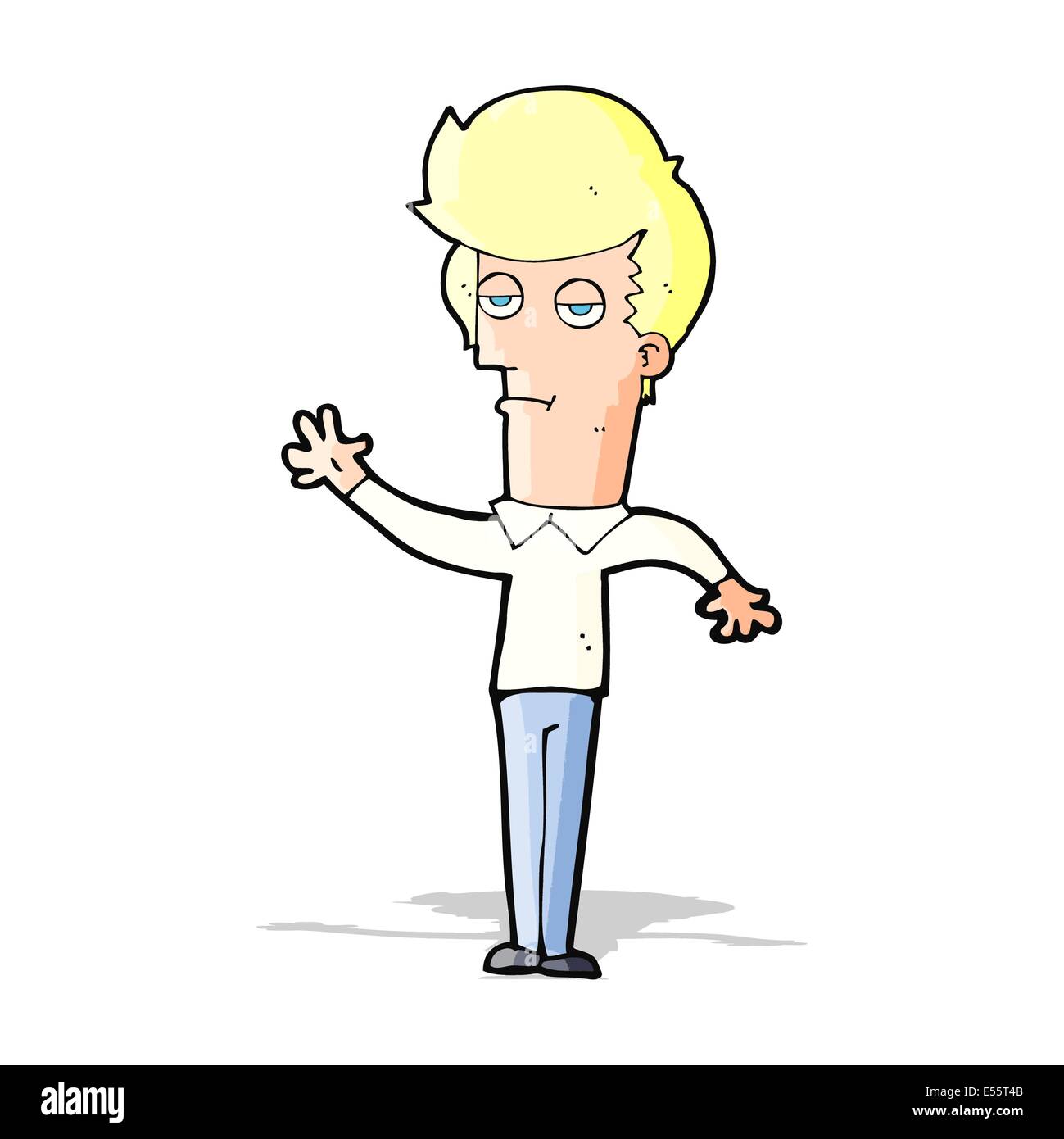 cartoon bored man waving Stock Vector Image & Art - Alamy