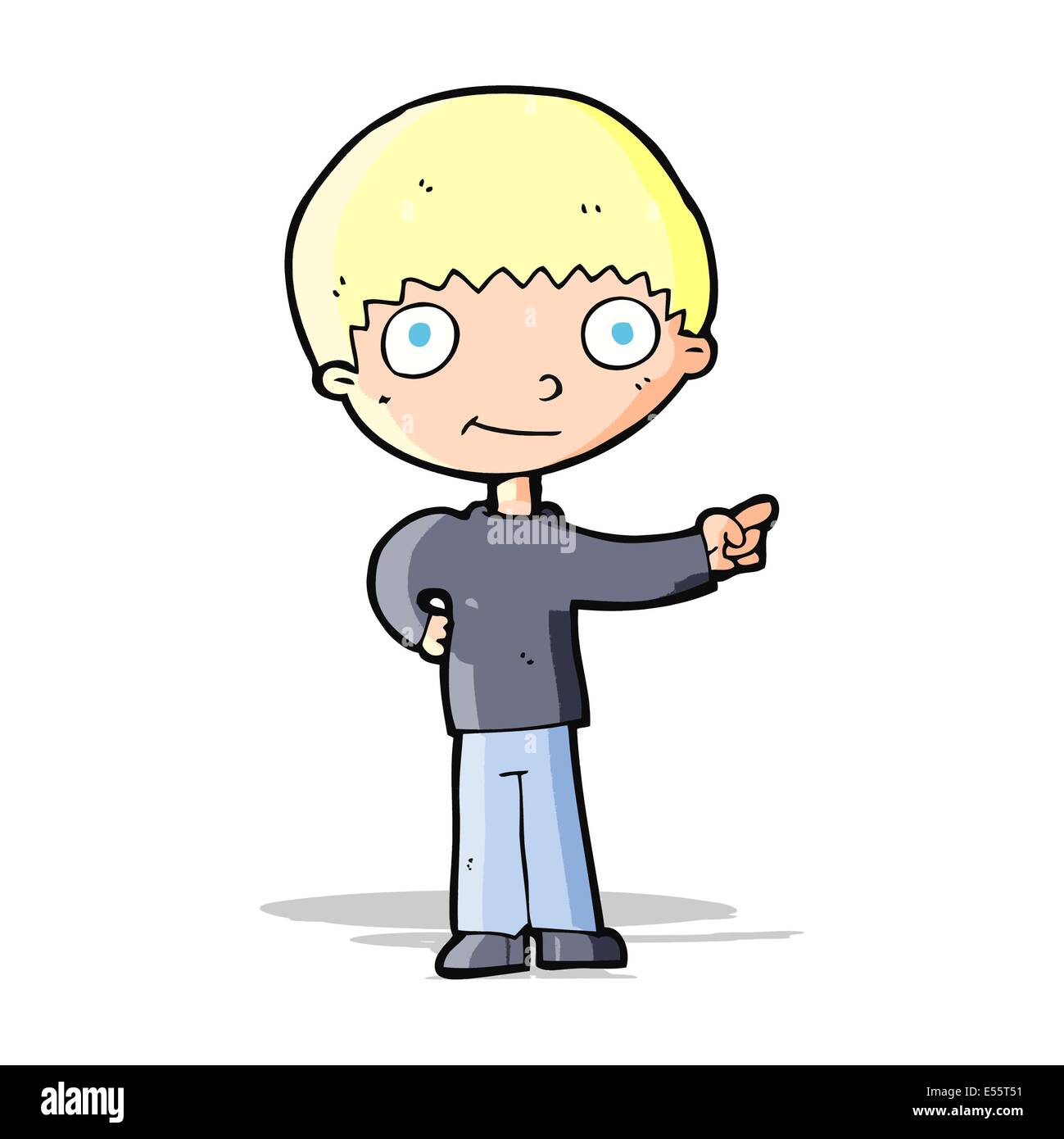 cartoon happy boy pointing Stock Vector Image & Art - Alamy