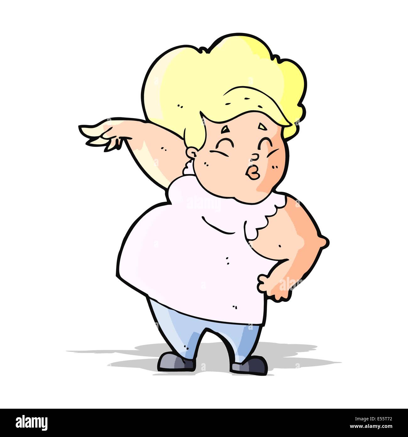 cartoon happy overweight lady Stock Vector Image & Art - Alamy