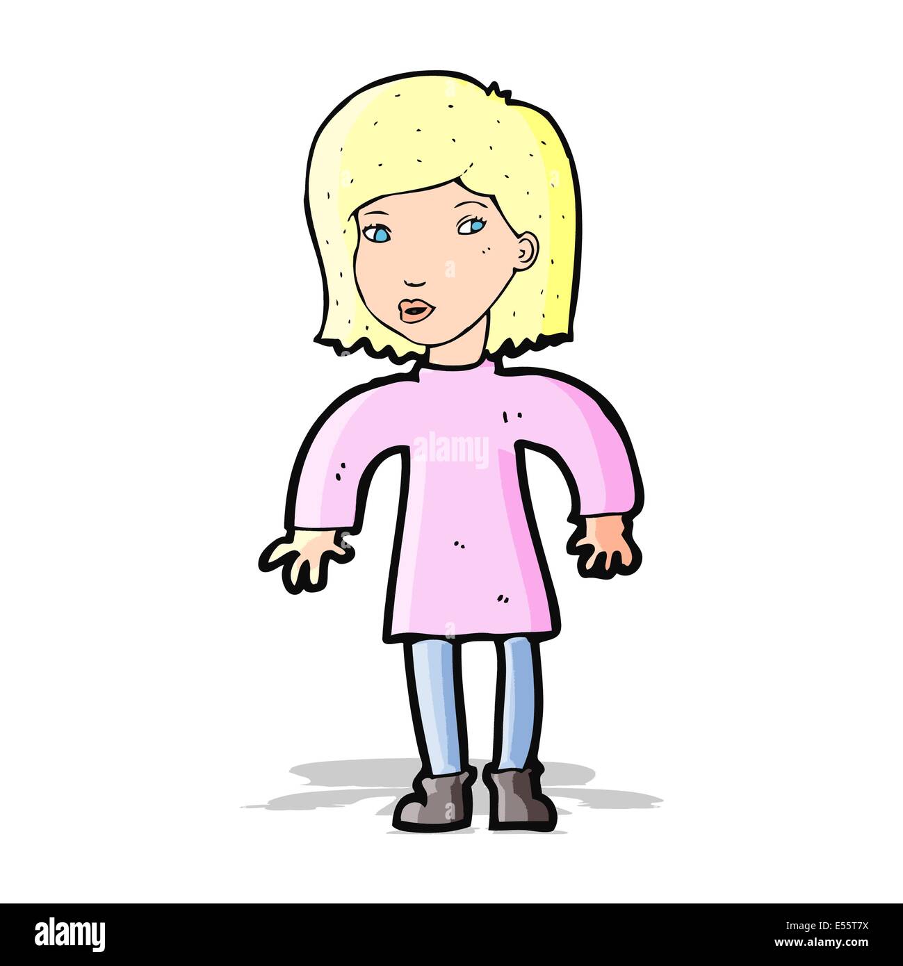 cartoon cautious woman Stock Vector Image & Art - Alamy