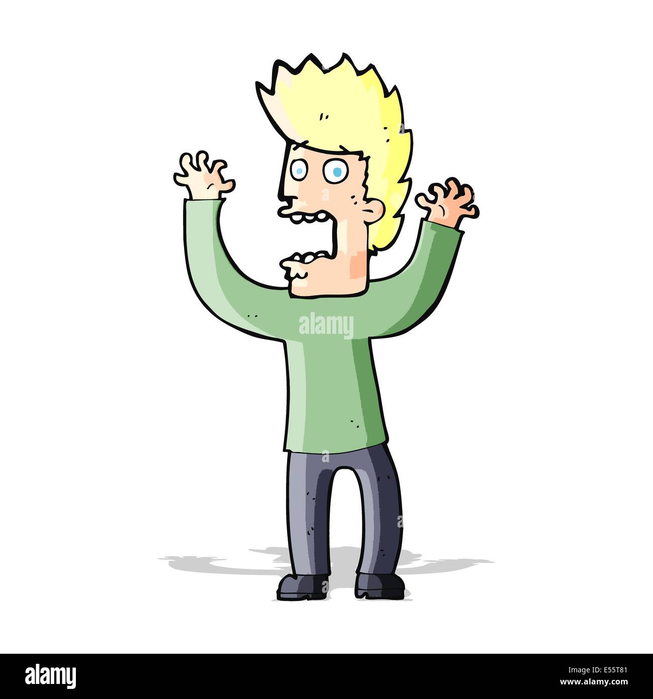 cartoon terrified man Stock Vector Image & Art - Alamy