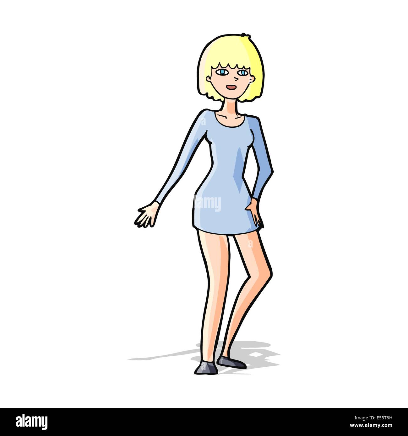 cartoon woman in dress Stock Vector Image & Art - Alamy