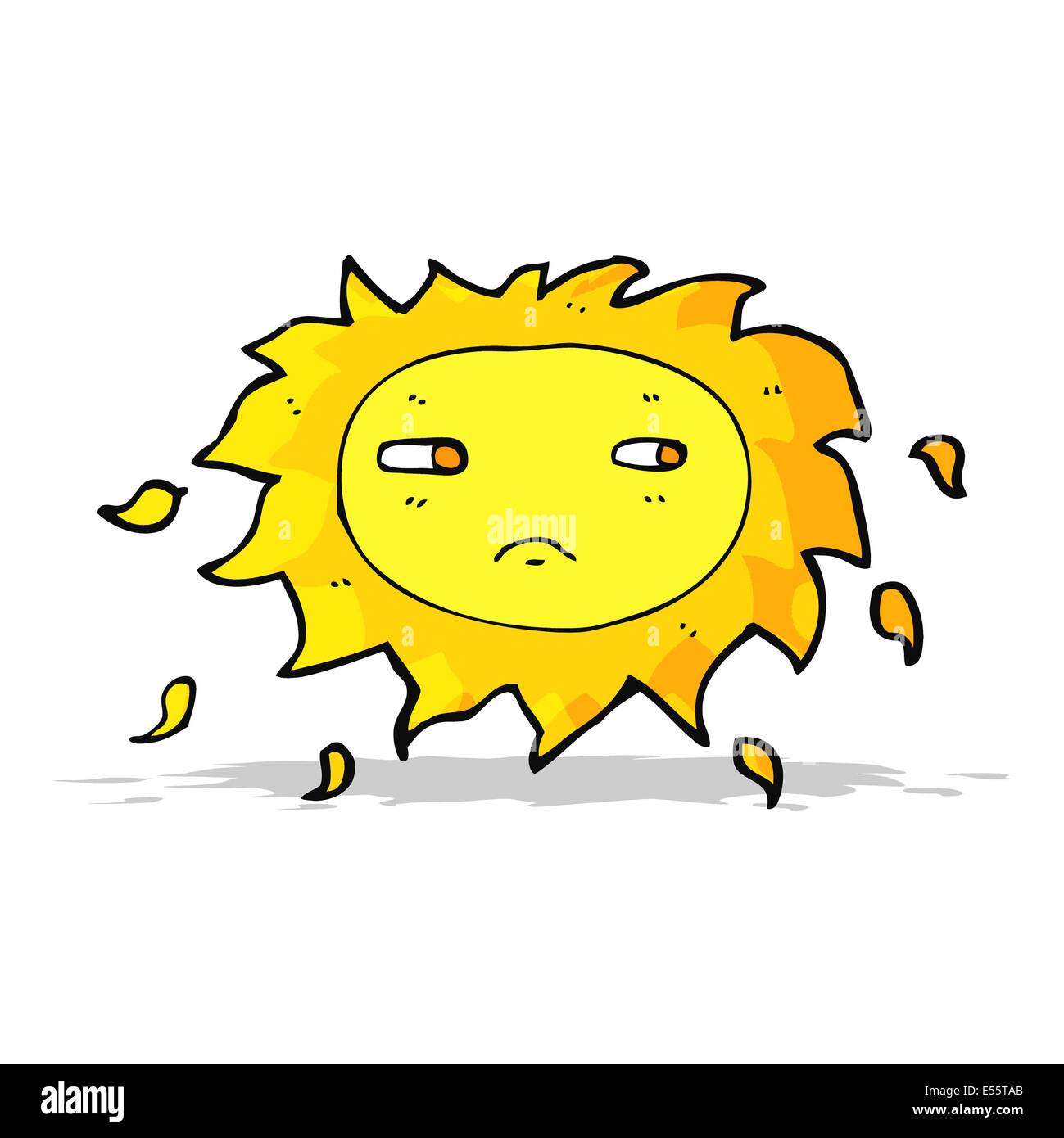 cartoon sad sun Stock Vector Image & Art - Alamy