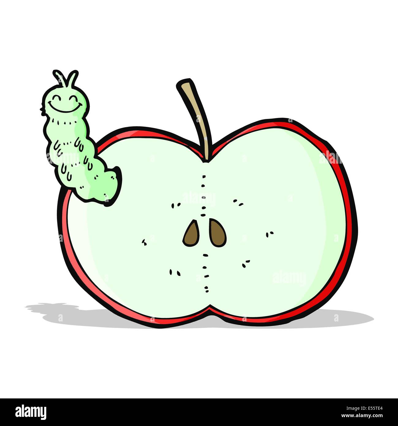 cartoon bug eating apple Stock Vector Image & Art - Alamy