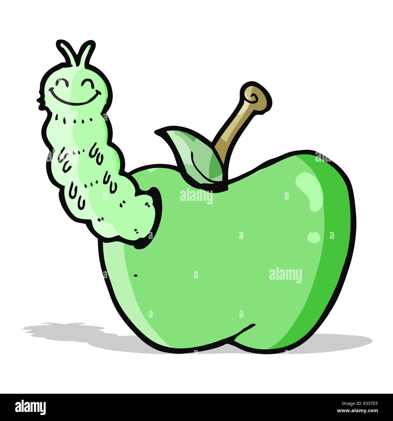 cartoon bug eating apple Stock Vector Image & Art - Alamy