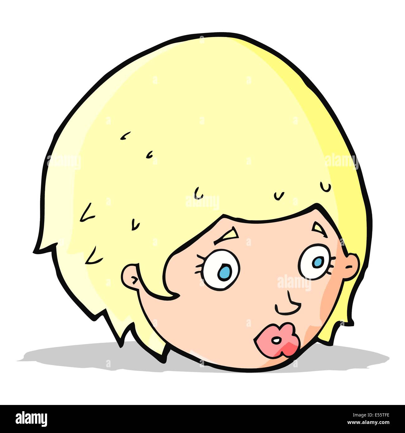 cartoon girl with concerned expression Stock Vector Image & Art - Alamy