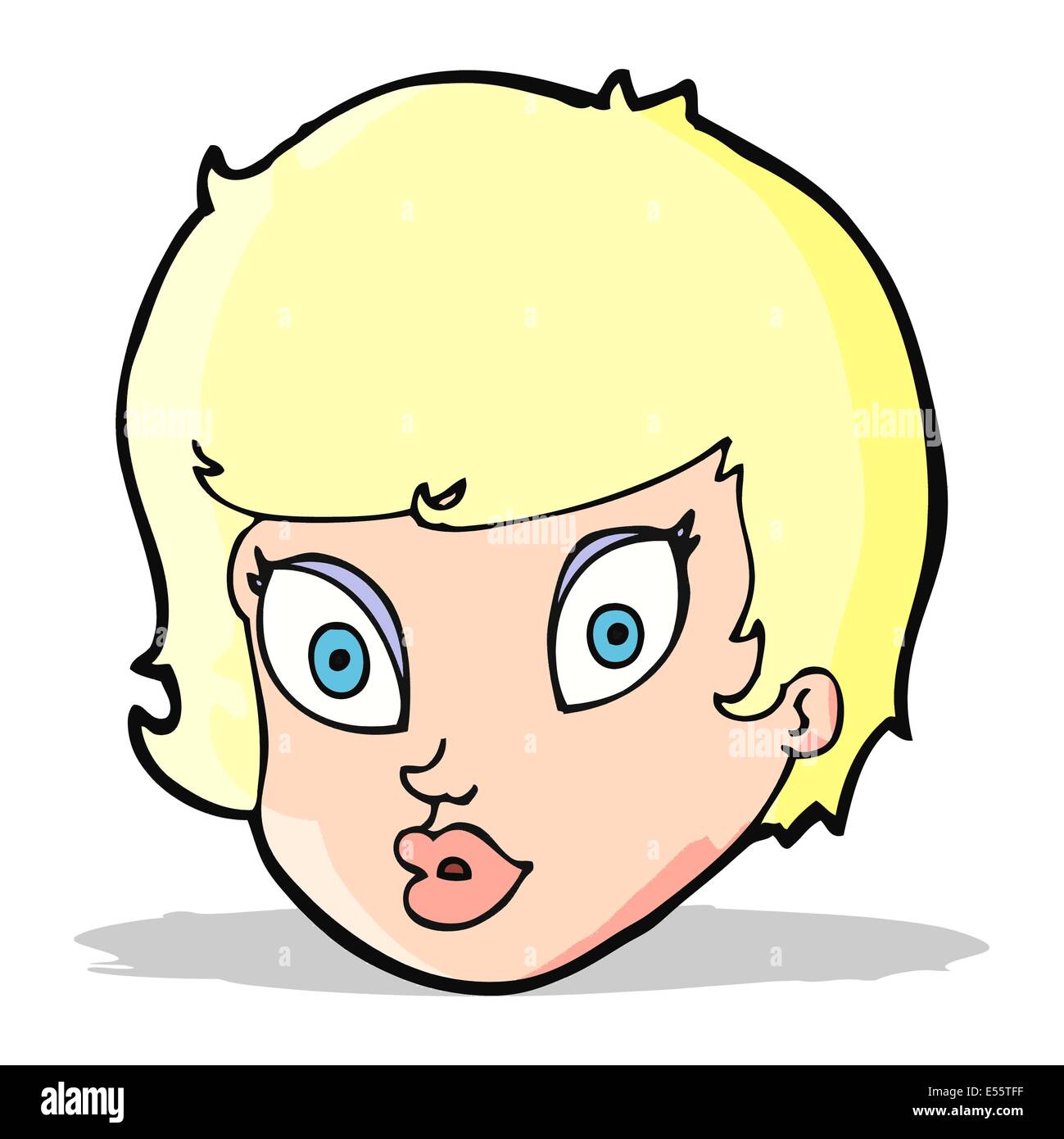 cartoon surprised female face Stock Vector Image & Art - Alamy