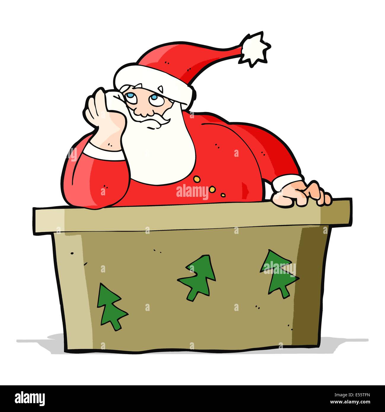 cartoon bored santa claus Stock Vector Image & Art - Alamy