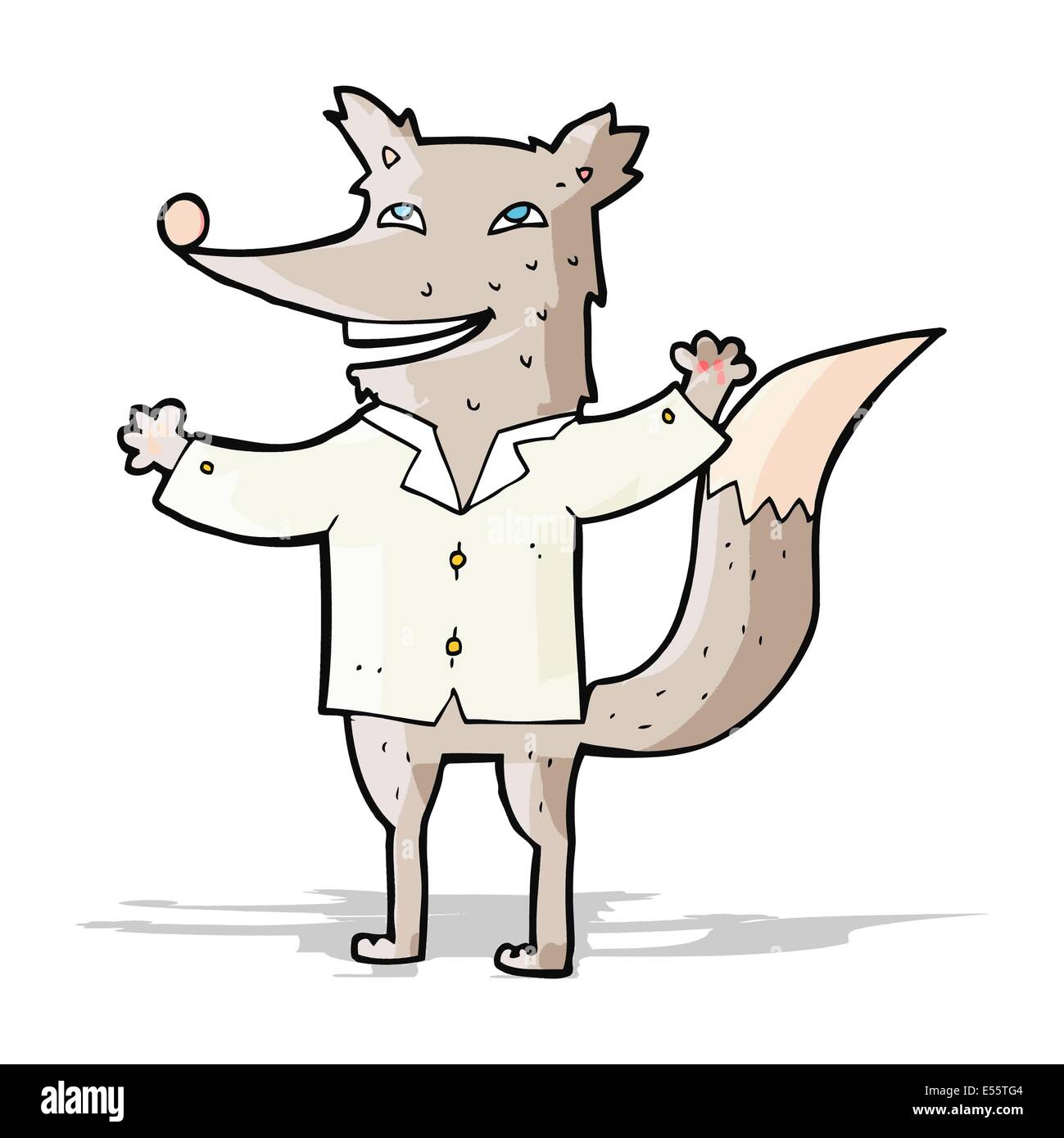 cartoon happy wolf wearing shirt Stock Vector Image & Art - Alamy