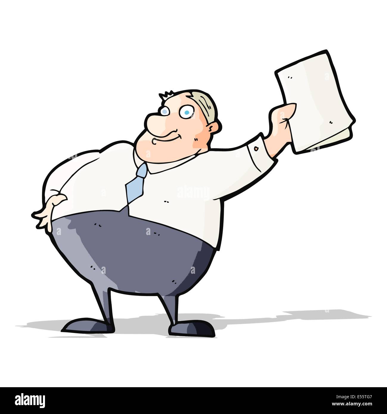 cartoon boss waving papers Stock Vector Image & Art - Alamy