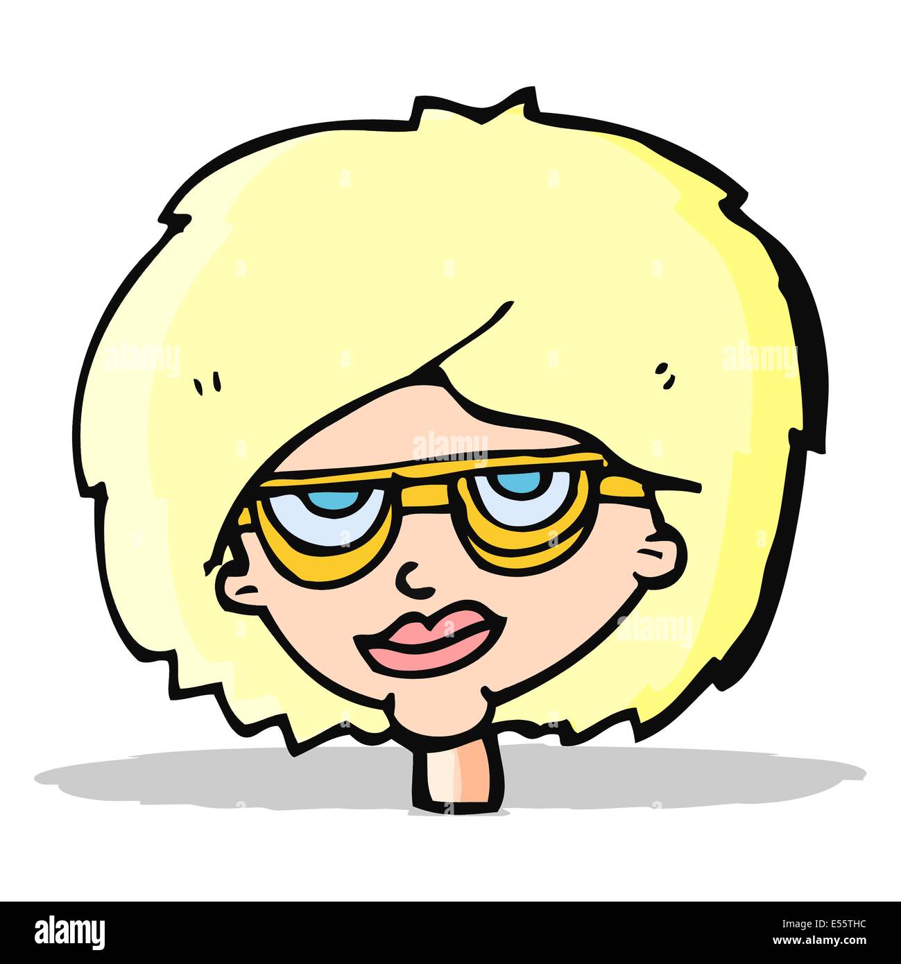 cartoon woman wearing spectacles Stock Vector Image & Art - Alamy