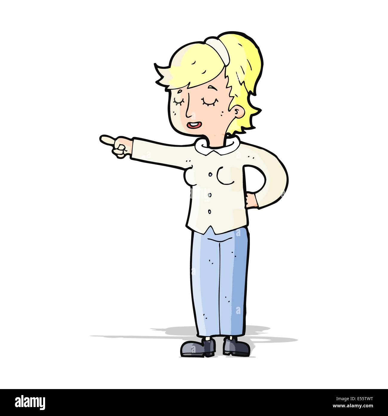 cartoon friendly woman pointing Stock Vector Image & Art - Alamy