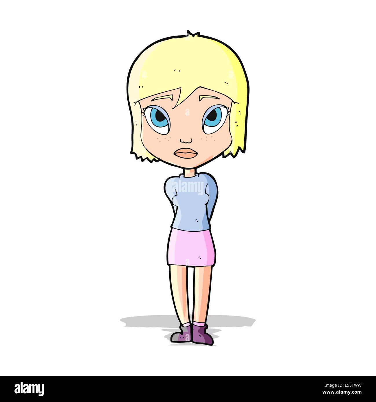 cartoon shy girl Stock Vector Image & Art - Alamy