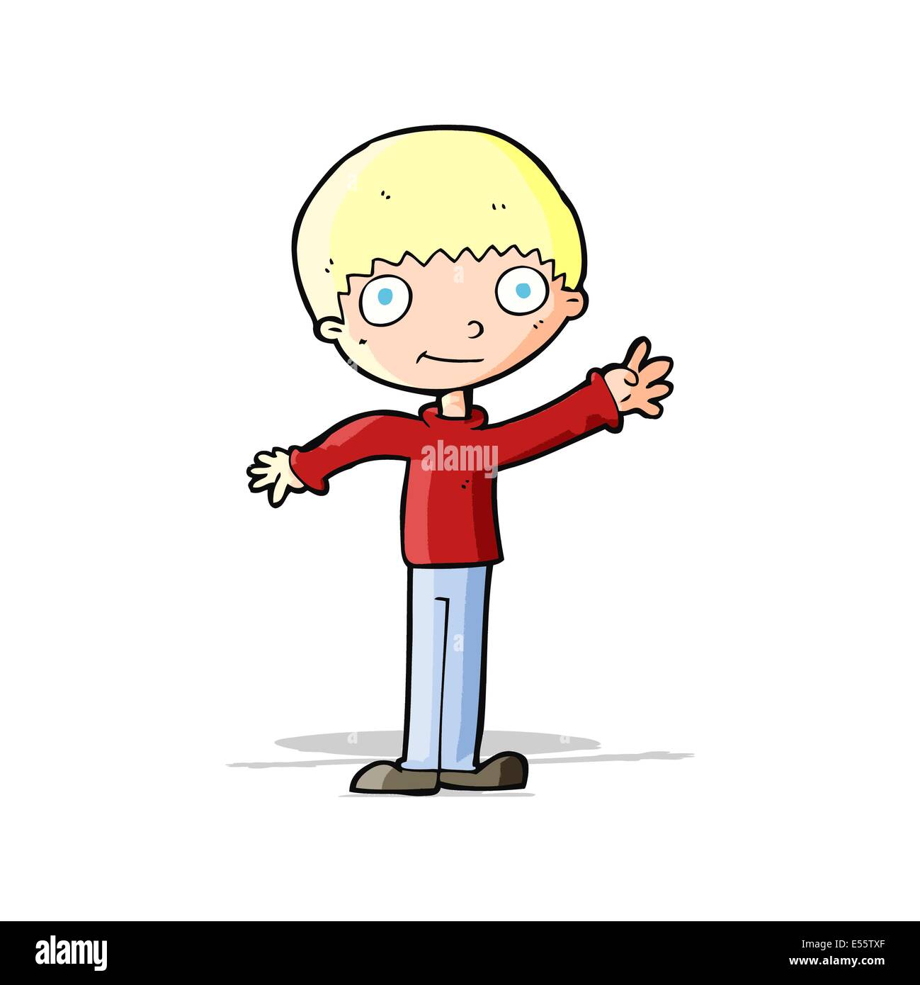 cartoon happy waving boy Stock Vector Image & Art - Alamy