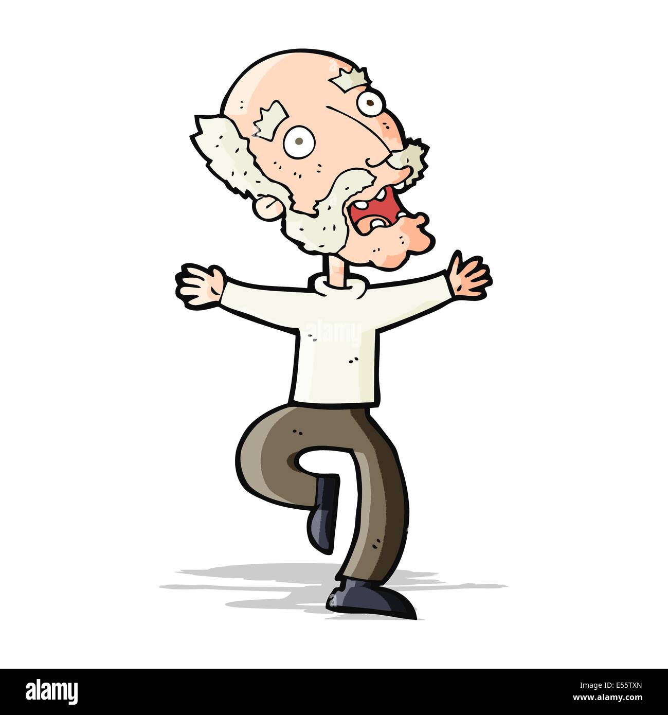 Cartoon panicking old man hi-res stock photography and images - Alamy