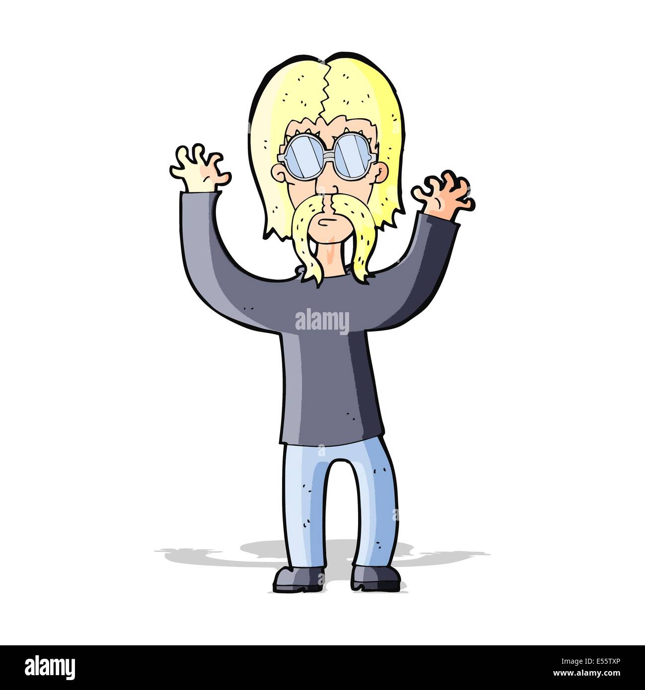 cartoon hippie man waving arms Stock Vector Image & Art - Alamy