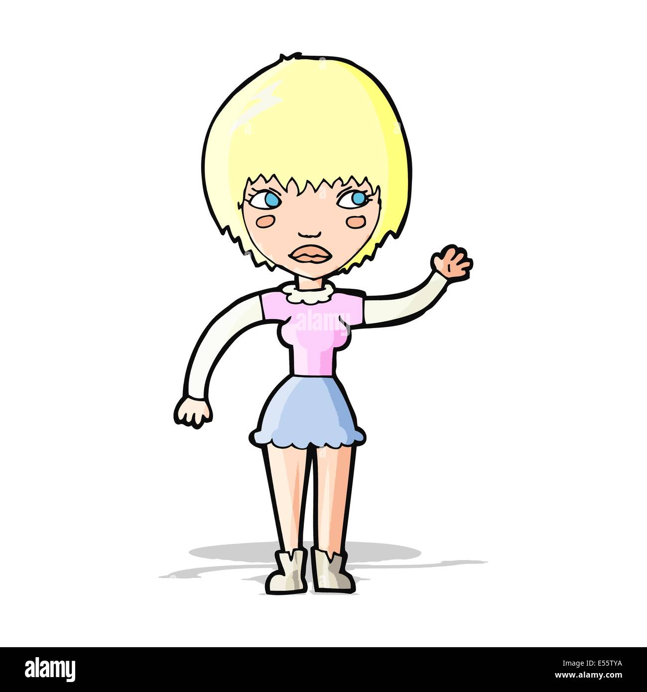 cartoon waving woman Stock Vector Image & Art - Alamy