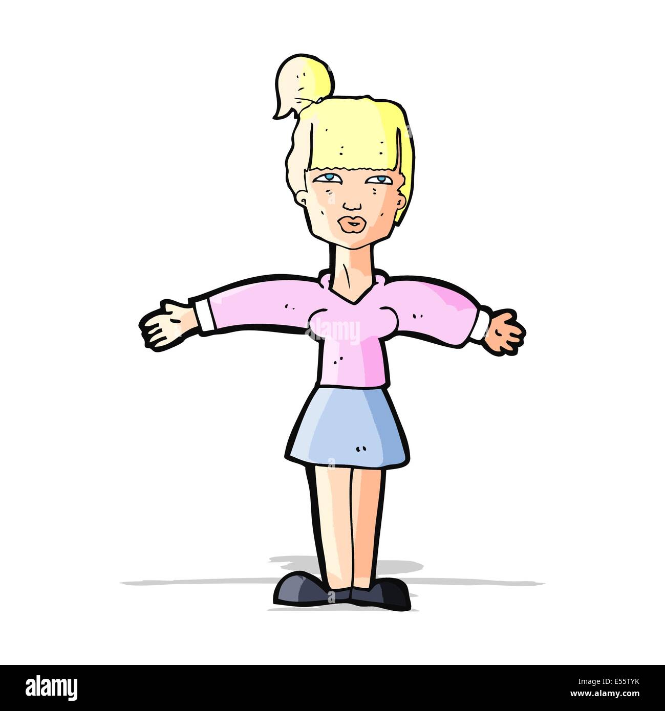 cartoon woman shrugging shoulders Stock Vector Image & Art - Alamy