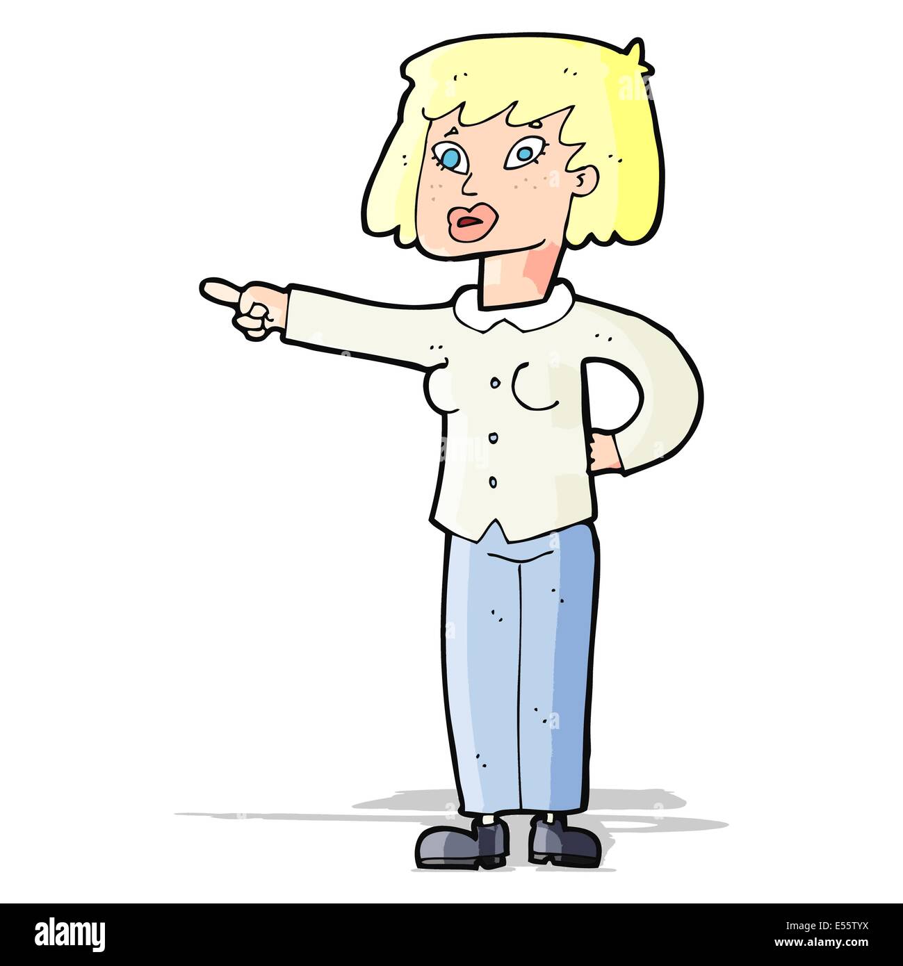 cartoon woman pointing Stock Vector Image & Art - Alamy