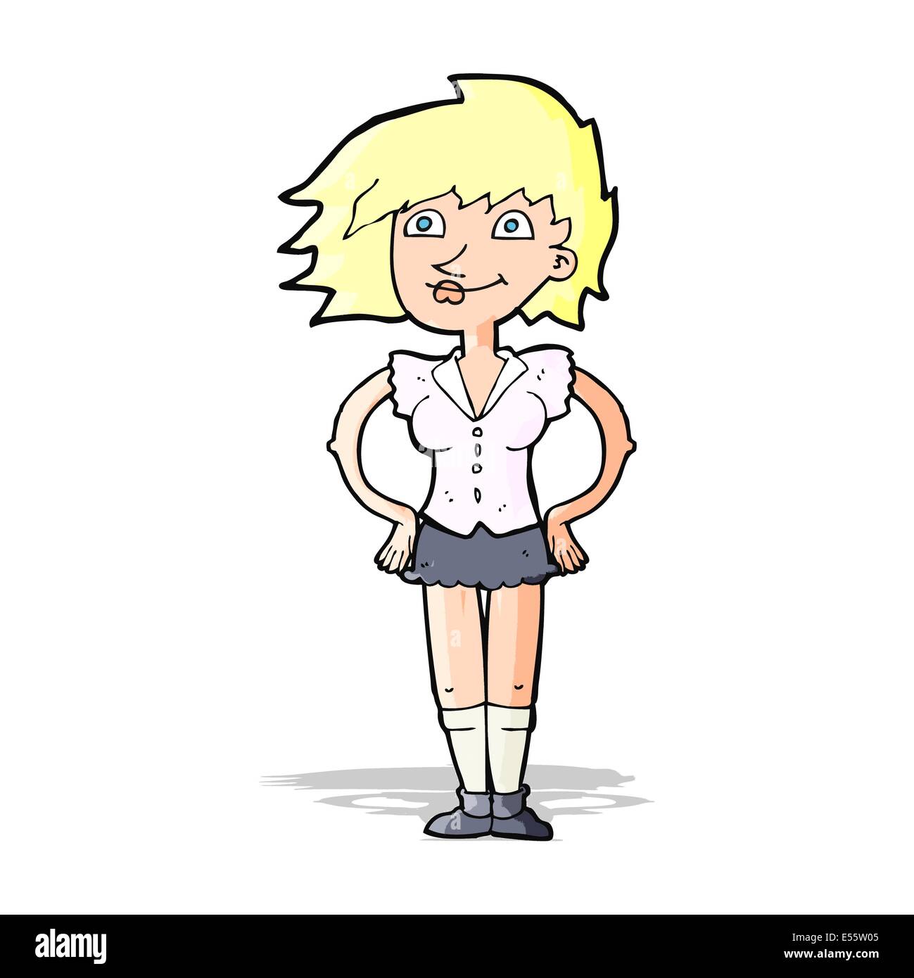 cartoon woman with hands on hips Stock Vector Image & Art - Alamy