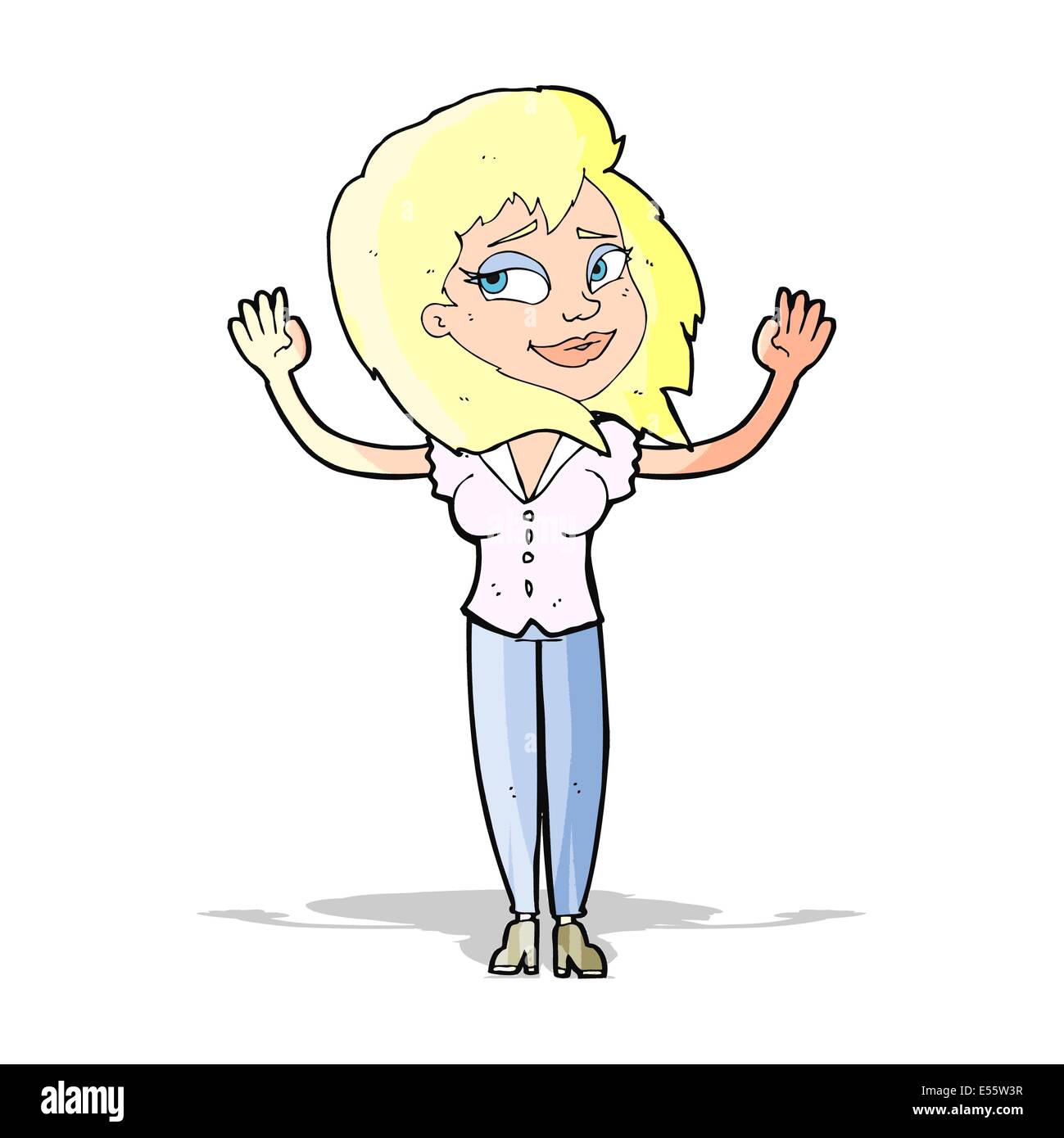 cartoon woman giving up Stock Vector Image & Art - Alamy