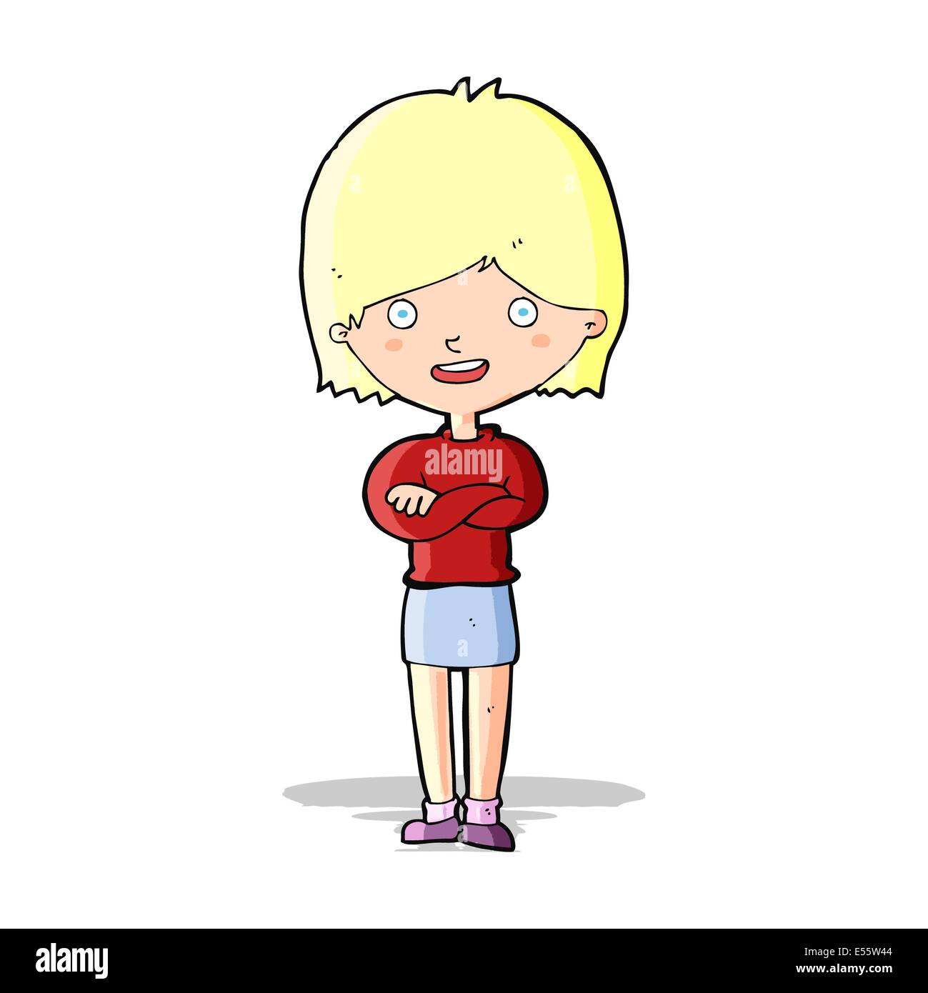 cartoon happy woman Stock Vector Image & Art - Alamy