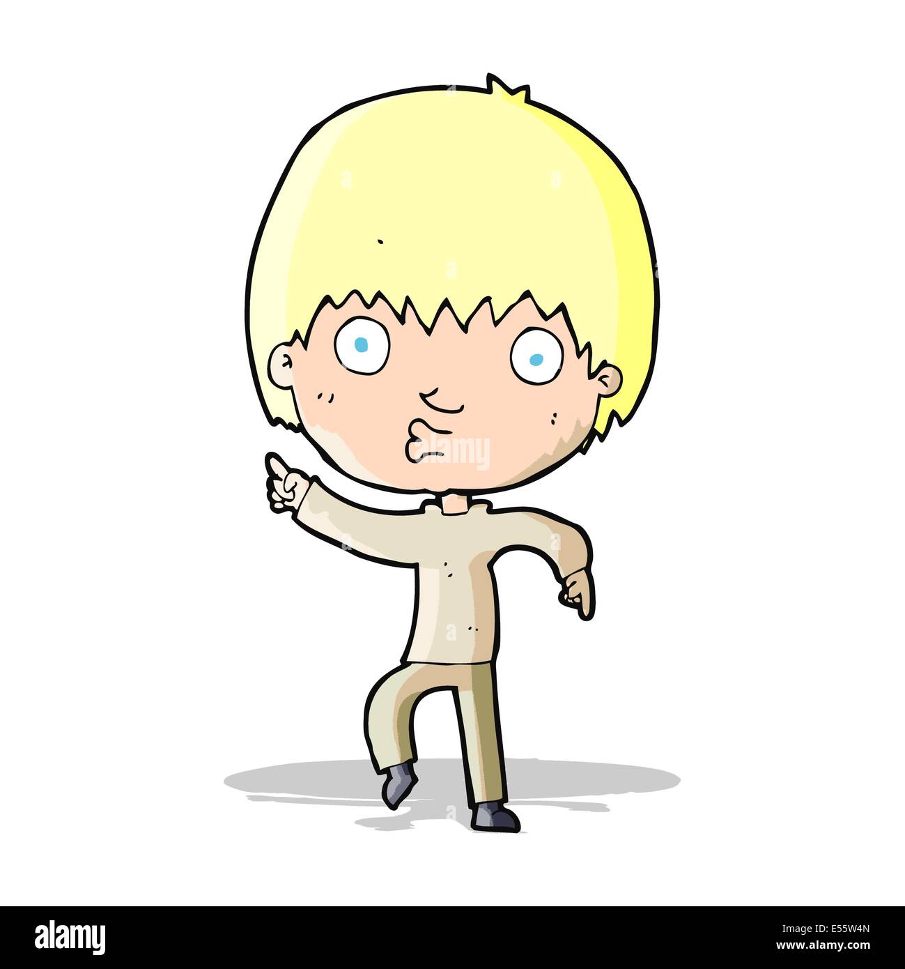 cartoon impressed boy pointing Stock Vector Image & Art - Alamy